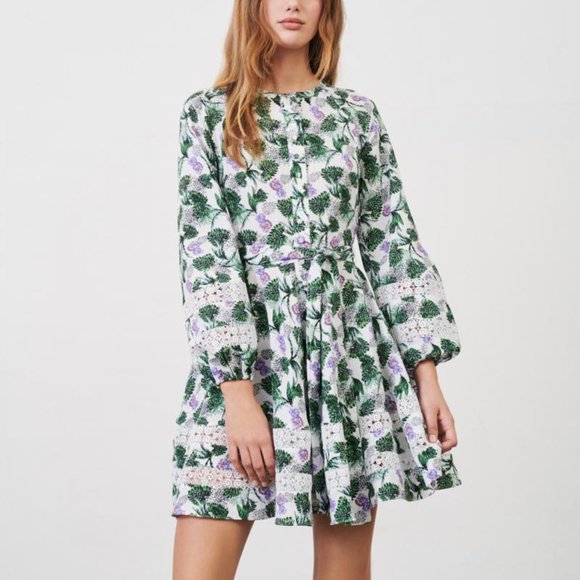 Maje | Dresses | Holiday Special Maje Roman Floral Linen Blend Mini ...